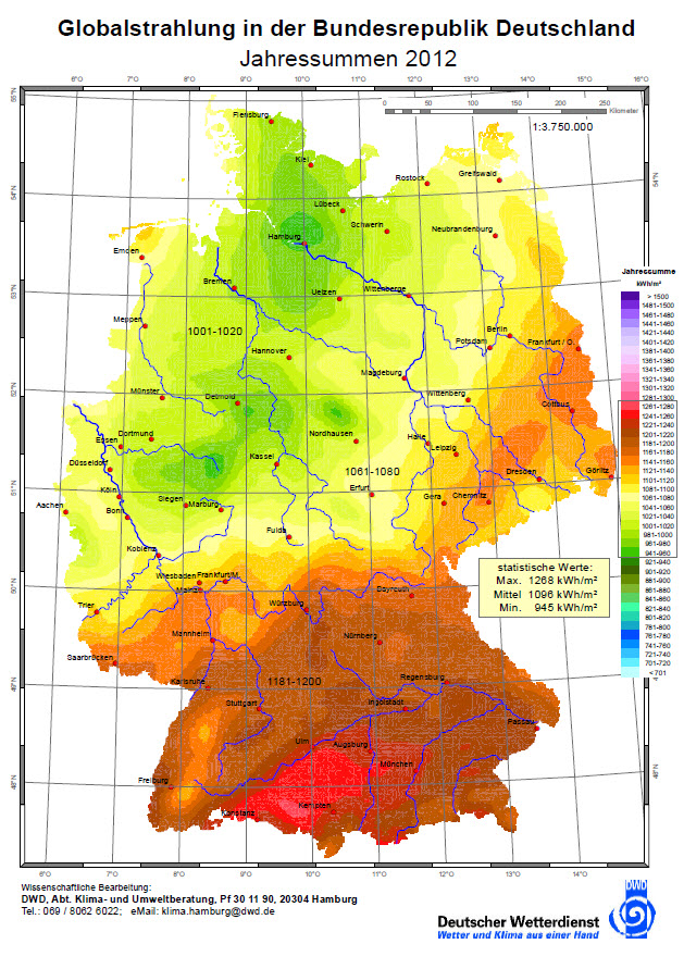 Sonnenstunden Deutschland Karte | Karte Sonnenstunden Deutschland Karte | Karte